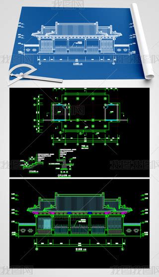 古建筑大门cad专题模板 古建筑大门cad图片素材下载 我图网