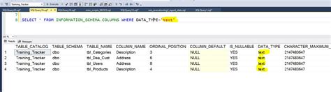 Find Columns In Your Database Jim Salaseks Sql Server Blog