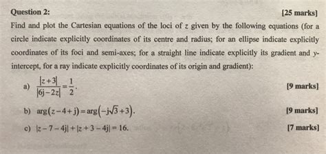 Solved Question Find And Plot The Cartesian Equations Of Chegg Com