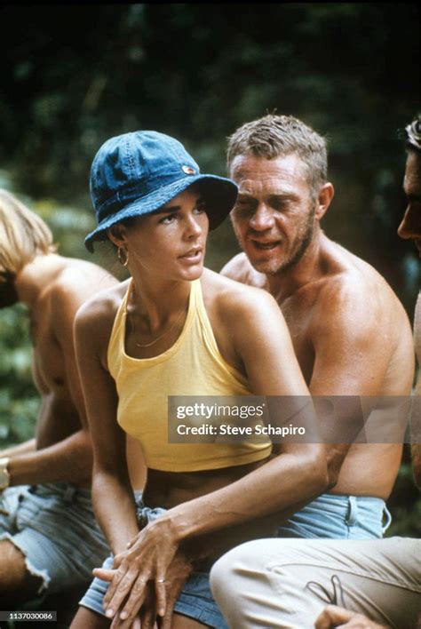 View Of American Actors Ali Macgraw And Steve Mcqueen On Location At