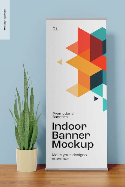 Premium Psd Rectangular Indoor Banner Mockup Front View