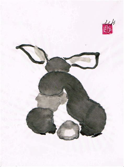 Rabbit Sumi E Suibokuga · Lilith Ohan Sumi E Artist