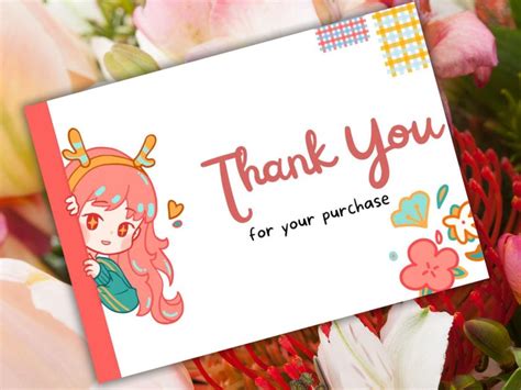 Anime Thank You Cards Business Appreciation Etsy