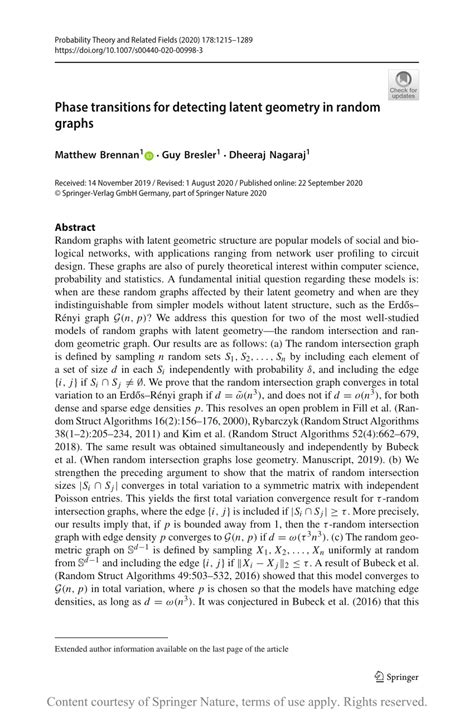 Phase Transitions For Detecting Latent Geometry In Random Graphs