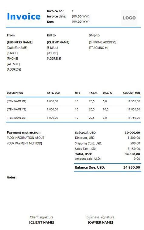 Web Design And Development Invoice Templates Excel Word Pdf