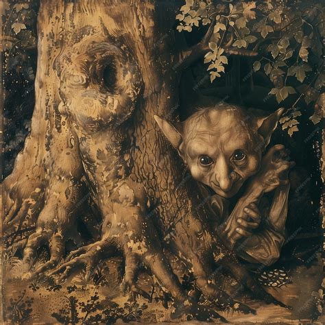 Goblin Under A Tree By Hans Baldung Premium Ai Generated Image