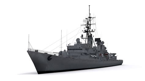 3d Model Charles F Adams Class Destroyer Vr Ar Low Poly Cgtrader