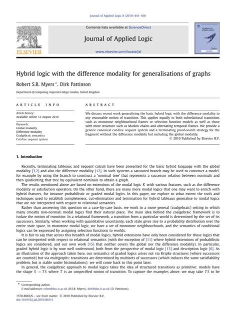 PDF Hybrid Logic With The Difference Modality For Generalisations Of Graphs DOKUMEN TIPS