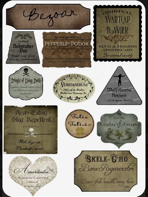 Pin By Taylor Judy On Free Printables Harry Potter Potion Labels