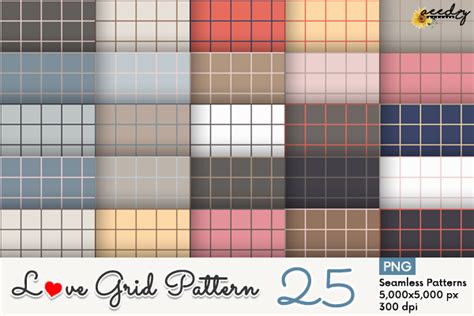 Love Grid Patterns Set Graphic By Aeedzyarts888 · Creative Fabrica