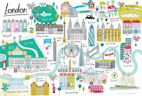 Jessica Hogarth Illustrators For Hire London Map Illustration London Landmarks Illustration
