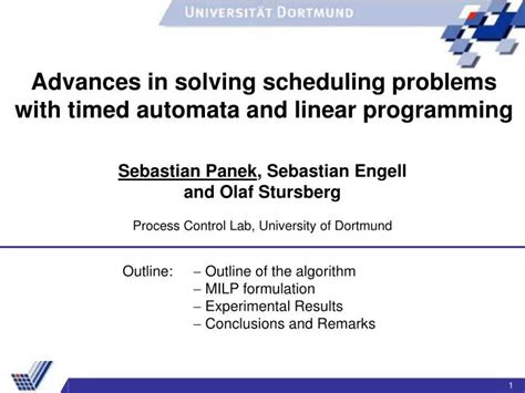 Ppt Outline Outline Of The Algorithm Milp Formulation Experimental