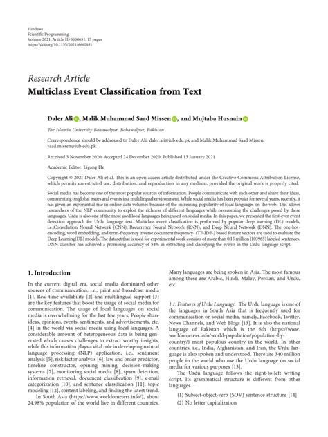 pdf multiclass event classification from text
