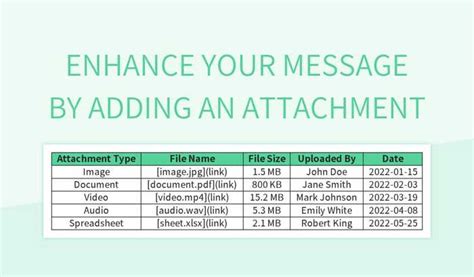 Enhance Your Message By Adding An Attachment Excel Template Free Download Pikbest