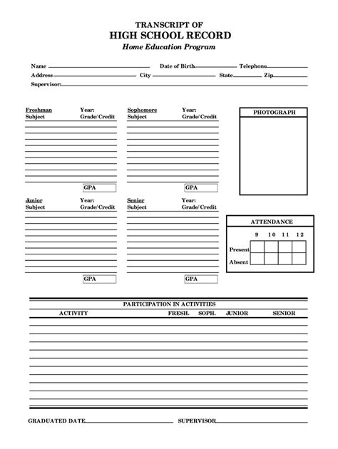 High School Transcript Form Fill Out And Sign Online Dochub