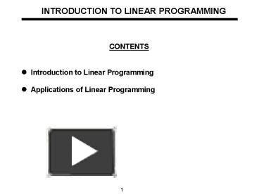 PPT INTRODUCTION TO LINEAR PROGRAMMING PowerPoint Presentation Free To View Id E Bda ZDc Z