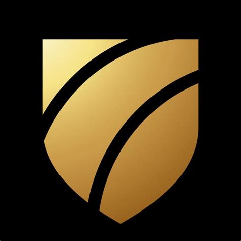 Premium Vector Gold Abstract Simplistic Shield Shaped Icon On A Black