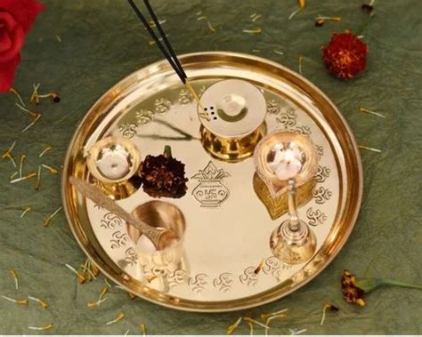 Brass Puja Thali Brass Plate Puja Plate At ₹ 600piece पीतल की पूजा
