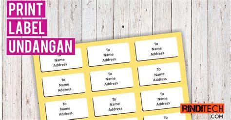 Cara Print Label Undangan 103 Dan 121 Di Microsoft Word Rindi Tech