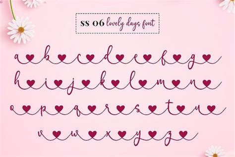 Lovely Heart Font Cursive Font Calligraphy Font Digital Etsy Romantic Fonts Heart Font
