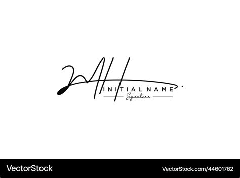 Initial Mh Signature Logo Template Hand Drawn Royalty Free Vector