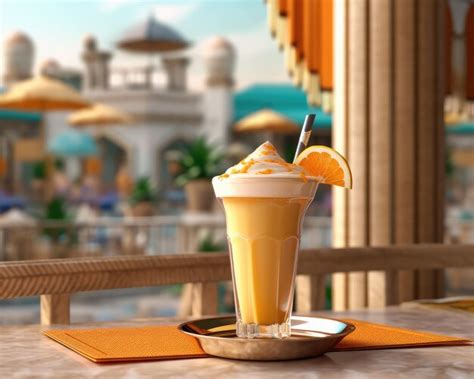 Premium Ai Image Fresh Smoothie Orange Lassi With Orange Fruit In