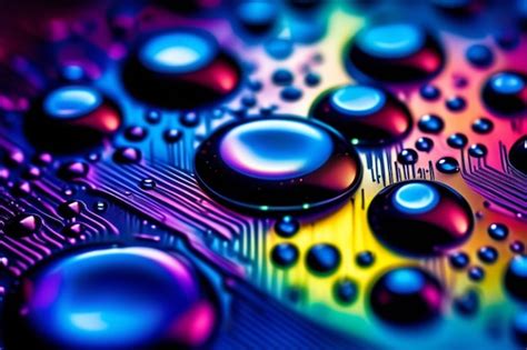 Premium Ai Image Macro Photography Of Computer Chip And Water