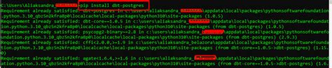 Windows Installation Pip Install Dbt Postgres Stack Overflow