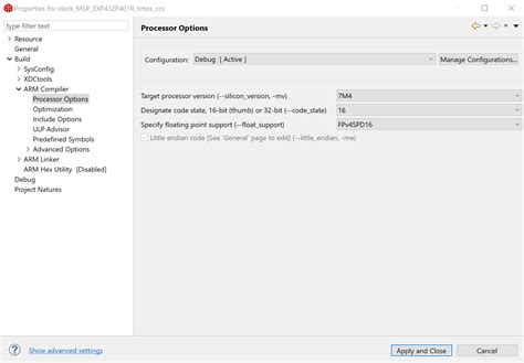 CCS MSP432P401R An Error When Changing Clock TickSource To Clock TickSource USER MSP Low