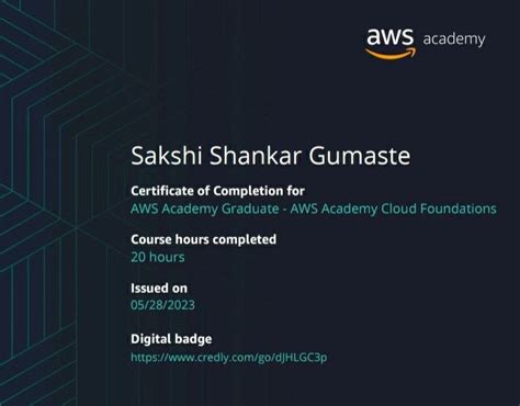 Sakshi Shankar Gumaste On Linkedin Aws Cloud Aws Awscertification Amazon Cloudcomputing