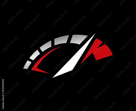 Vettoriale Stock Auto Speed Rev Icon Rpm Performance Logo Full Throttle Accelerate Emblem