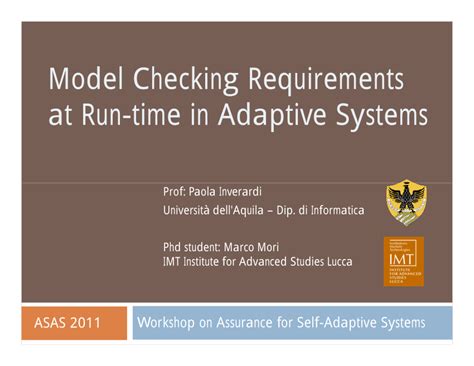 Pdf Model Checking Requirements At Run Time In Adaptive Systems