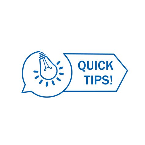 Quick Tips Icon Badge With Lightbulb Icon Helpful Idea Solution And