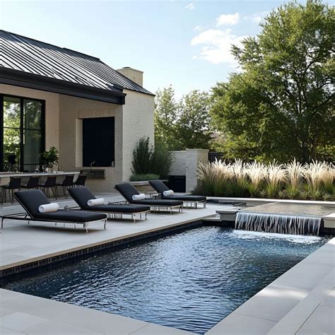 Modern Poolside Design Minimalist Aesthetics With Waterfall Feature Hampton Homes Modern