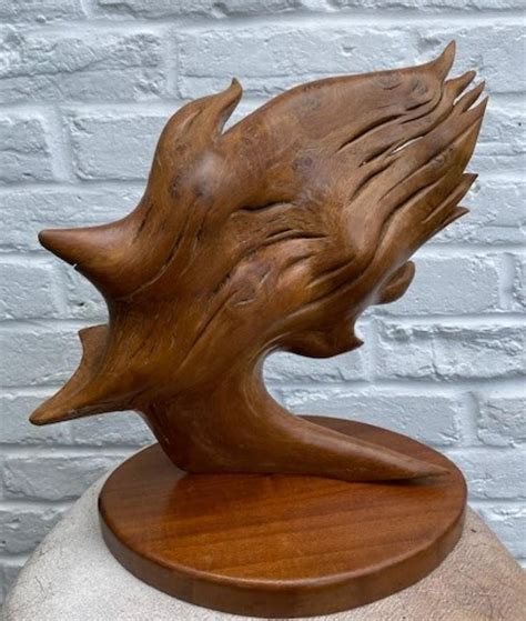 Mid Century Tree Root Wood Sculpture Carving On Teak Base French 1960 At 1stdibs