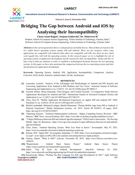 PDF Bridging The Gap Between Android And IOS By Analysing Their Incompatibility