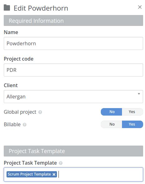 project task templates ehour knowledge base