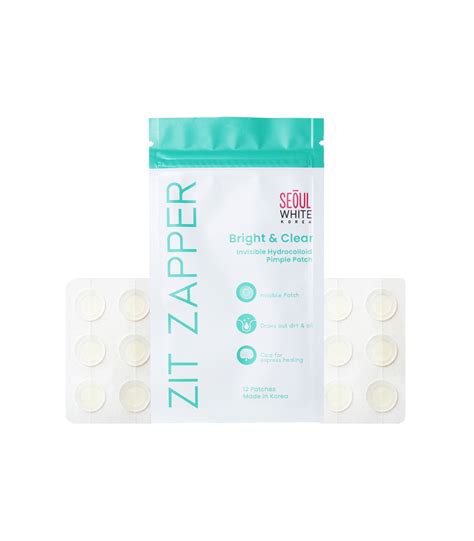 Seoul White Korea Zit Zappier Clear And Bright Invisible Hydrocolloid Pimple Patch 12 Patches