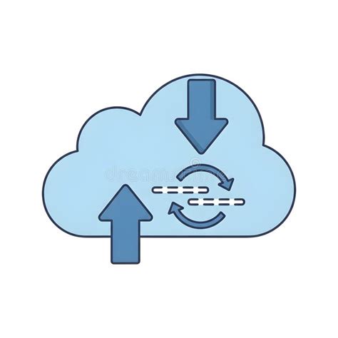 Cloud Data Transfer Icons Upload Download And Sync Stock