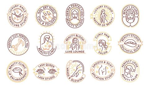 Set Of 15 Beauty And Makeup Logo Icons Stock Vector Illustration Of Look Lipstick 361857454