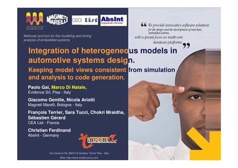 pdf integration of heterogeneous models in automotive systems design