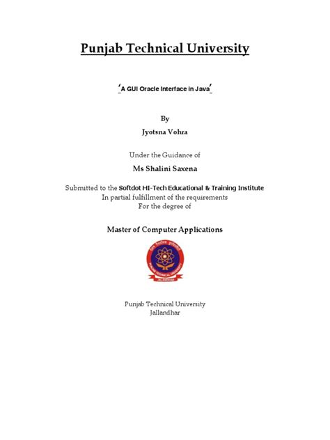 Pdf Mca Project Gui Dokumentips