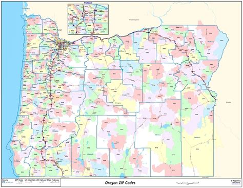 Oregon County Map With Zip Codes Printable Map