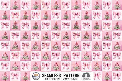 Pink Christmas Coquette Seamless Pattern Graphic By Bb Art Designs · Creative Fabrica