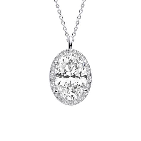 Oval Halo Pendant Diamonfire