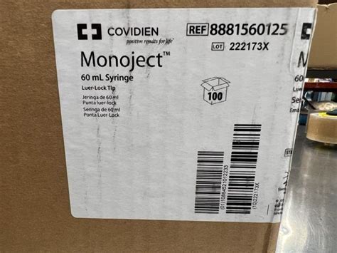 New Covidien 8881560125 Monoject Syringe W Luer Lok Tip 60 Ml Box Of