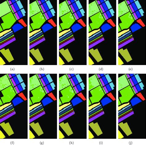 classification maps of different methods with svmck on the salinas data