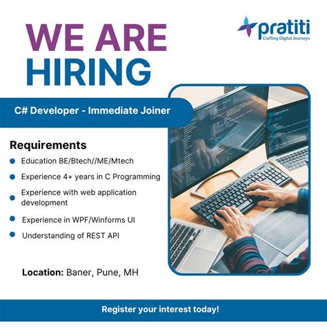 Hiring Csharpdeveloper Punejobs Immediatejoiners Techcareers