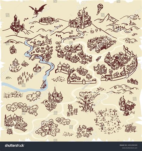 Hand Drawn Map Creator Illustrations Fantasy Stock Vector Royalty Free 2491098399 Shutterstock