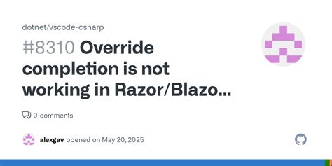 Override Completion Is Not Working In Razorblazor In Vs Code · Issue 8310 · Dotnetvscode